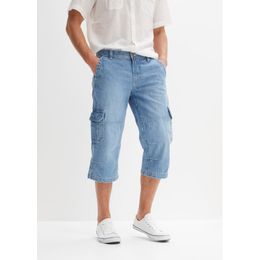 bonprix Herren bonprix 3/4-Jeans regular fit, mit Elasthan-Anteil, mit Ziern&auml;hten, mit Waschung blau 54, N-Gr