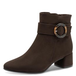 Marco Tozzi Damen Marco Tozzi Stiefelette Blockabsatz, Abendschuh, Festtagsschuh mit Zierschnalle braun 41
