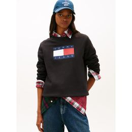 Tommy Jeans Damen Sweatshirt &raquo;TJW REG TJ FLAG CREW&laquo; schwarz L (40)