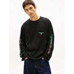 Tommy Jeans Herren Langarmshirt RELAXED FIT mit Print L