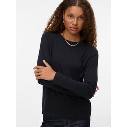 V&eacute;ro Moda Vero Moda Damen Langarmshirt &raquo;VMPAULINA LS T-SHIRT GA JRS NOOS&laquo; Baumwolle, regular fit schwarz L