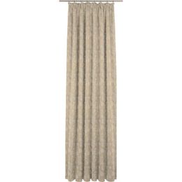 Adam Vorhang &raquo;Flower Cuv&eacute;e&laquo; Kr&auml;uselband 1 Stk. tlg. aus 100% Bio-Baumwolle beige Jacquard, Baumwolle (Bio-Baumwolle) 145cm, Kr&auml;uselband, 145cm