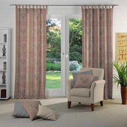 WIRTH Vorhang &raquo;Stuben&laquo; Schlaufen 1 Stk. tlg. rot Jacquard, Baumwolle, Polyester 125cm, Schlaufen, 65cm