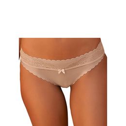 Lascana Damen Lascana Bikinislip mit extra flachen Kanten und feiner Spitze braun 36/38