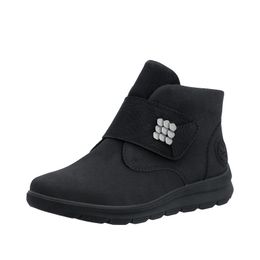 Rieker Damen Klettboot Stiefelette, Boots mit Klettriegel schwarz 38