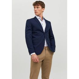 Jack & Jones Jack & Jones Herren Sakko &raquo;JPRFRANCO Blazer mit 2-Knopf-Form und extra schmalem Schnitt&laquo; unifarben, modisch, slim fit, Kunstfaser blau 52