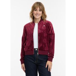 Ragwear Damen Sweatjacke &raquo;DORON VELVET&laquo; weiche Samt Optik rot XXL