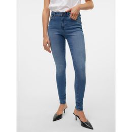 V&eacute;ro Moda Vero Moda Damen Skinny-fit-Jeans &raquo;VMTATIANA MR S PIPING JEANS&laquo; blau L (40), L&auml;nge 32