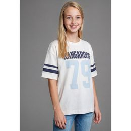 Kangaroos M&auml;dchen Kangaroos T-Shirt &raquo; Shirt im sportivem Look&laquo; l&auml;ssige Passform, Kurzarm, mit modischem Print, aus Baumwolle wei&szlig; 128/134