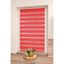K-home Doppelrollo &raquo;Maringa Klemmfix&laquo; Lichtschutz ohne Bohren in verschiedenen Gr&ouml;&szlig;en und 11 Farben erh&auml;ltlich rot Polyester 200cm, 80cm