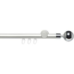Liedeco Gardinenstange &raquo;Innenlaufgarnitur 20 mm Power Kugel mit Ring&laquo; &Oslash; 20 mm 1 l&auml;ufig-l&auml;ufig Fixma&szlig; Gardinenstange Komplett grau Aluminium B/L: 160cm &Oslash; 20mm,