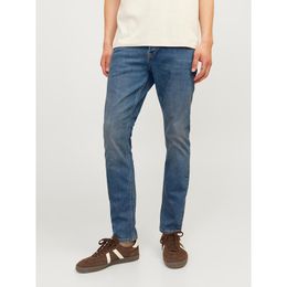 Jack & Jones Jack & Jones Herren Slim-fit-Jeans &raquo;JJIGLENN Slim-Fit mit Stretch und praktischer 5-Pocket-Form&laquo; Baumwollmischung, slim fit blau 34, L&auml;nge 32