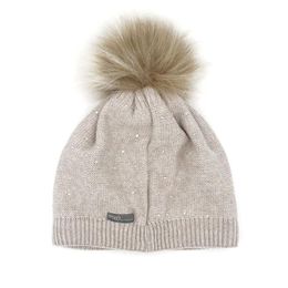 MaxiMo Jungen MaxiMo Bommelm&uuml;tze mit Glitzersteinen f&uuml;r M&auml;dchen braun 55