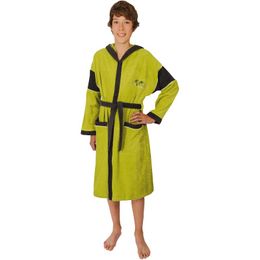 W&ouml;rner Kinderbademantel &raquo;Connect&laquo; mit Stickerei, mit Taschen, maschinenwaschbar, trocknergeeignet gr&uuml;n Baumwoll-Webfrottier 140 L: 85cm