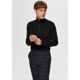 Selected Herren Selected Troyer &raquo;SLHBERG HALF ZIP CARDIGAN NOOS&laquo; Baumwolle, regular fit schwarz L