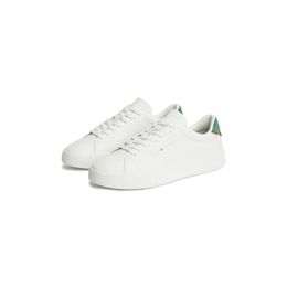 Tommy Hilfiger Herren Sneaker &raquo;TH COURT LTH DETAIL ESS&laquo; Freizeitschuh, Halbschuh, Schn&uuml;rer mit Logoschriftz&uuml;gen wei&szlig; 47