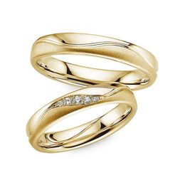 Phoenix Ph&ouml;nix Unisex Trauring &raquo;Schmuck Geschenk Partnerring Ehering Goldring&laquo; Made in Germany - wahlweise mit oder ohne Zirkonia 52,mit Zirkonia, Gelbgold 