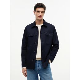Tommy Hilfiger Damen Hemdjacke &raquo;COTTON BLEND SHIRT JACKET&laquo; aus Baumwoll-Mix, Regular Fit blau L