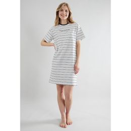 Tom Tailor Damen Tom Tailor Nachthemd &raquo;Zaria&laquo; Allover gestreift wei&szlig; 40L, N-Gr
