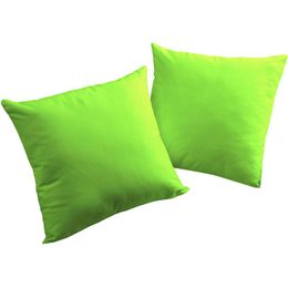 WIRTH Dekokissen &raquo;Umea&laquo; gr&uuml;n Obermaterial: 100% Polyester B/L: 40cm x 40cm, 2 Stk.