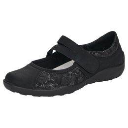 Remonte Damen Ballerina Slipper, Schlupfschuh, Slip-On Sneaker mit dezenter Snake-Optik schwarz 41
