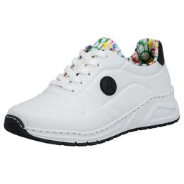 Rieker Damen Sneaker mit MemoSoft-Innensohle, Freizeitschuh, Halbschuh, Schn&uuml;rschuh wei&szlig; 37