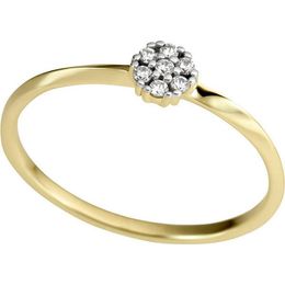 Firetti Damen Fingerring &raquo;Schmuck Geschenk Gold 333 Damenring Verlobung Blume floral bicolor&laquo; mit Brillanten gold 18, 0,07 P2 = erkennbare Einschl&uuml;sse