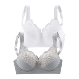 Petite Fleur By Lascana Damen petite fleur by Lascana Soft-BH Packung, ohne B&uuml;gel mit Komforttr&auml;gern &ndash; auch ideal f&uuml;r gro&szlig;e Gr&ouml;&szlig;en wei&szlig; 100, Cup G