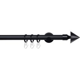 Liedeco Gardinenstange &raquo;Stilgarnitur 20 mm Blues Kegel&laquo; &Oslash; 2 mm 1 l&auml;ufig-l&auml;ufig Fixma&szlig; Gardinenstange Komplett schwarz Eisen B/L: 120cm &Oslash; 2mm, 1 Stk., 1 l&auml;ufig