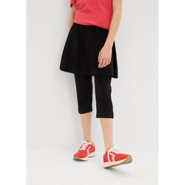 bonprix Kinder bonprix Caprileggings aus elastischem Baumwoll-Mix, Capri-L&auml;nge, mit integriertem Rock 176/182, N-Gr