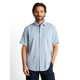 Tom Tailor Herren Tom Tailor Kurzarmhemd mit Minimalprint blau XXL, N-Gr