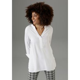 Aniston Selected Damen Aniston SELECTED Longbluse mit extra-langen Manschetten wei&szlig; 46