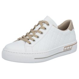 Rieker Damen Plateausneaker harmonischen Kontrastdetails, Freizeitschuh, Halbschuh, Schn&uuml;rschuh wei&szlig; 42