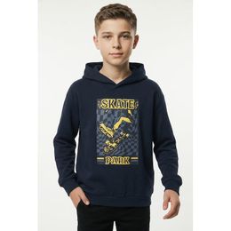 name it Herren Kapuzensweatshirt &raquo;NKMVELTEN LS RLX SWEAT WH UNB&laquo;, Baumwollmischung, loose fit blau 122/128
