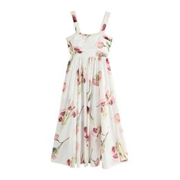 next Kleid Damen Gr&ouml;&szlig;e 42 beige / gr&uuml;n / rosa / wei&szlig; Sommerkleid