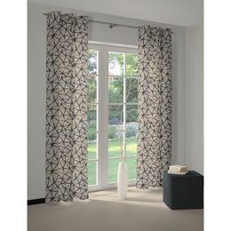 WIRTH Vorhang &raquo;Lisburn&laquo; &Ouml;sen 1 Stk. tlg. schwarz Polyester 150cm, &Ouml;sen, 132cm