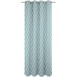 Adam Vorhang &raquo;Maroccan Shiraz&laquo; &Ouml;sen 1 Stk. tlg. aus 100% Bio-Baumwolle blau Jacquard, Baumwolle (Bio-Baumwolle) 175cm, &Ouml;sen, 145cm