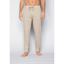JOOP! Herren JOOP! Pyjamahose &raquo;Leisure&laquo; mit Cornflower-Print, seitlichen Taschen und Bindeband beige L, N-Gr
