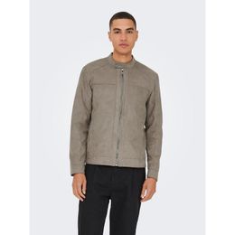 Only & Sons Only & Sons Herren ONLY & SONS Bomberjacke &raquo;ONSMIKE FAKE SUEDE JACKET OTW&laquo; ohne Kapuze beige L