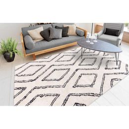 Calo-deluxe Hochflor-Teppich &raquo;Elvar-2000&laquo; rechteckig 27 mm H&ouml;he besonders weich durch Microfaser, Wohnzimmer beige Kunstfaser B : 200cm 1 Stk., 27mm, 