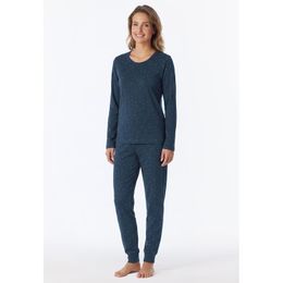 Schiesser Damen Schlafanzug &raquo;Casual Essentials&laquo; 2tlg., 2 mit eingefasster, runder Halsausschnitt wei&szlig; 46