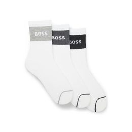 BOSS Herren BOSS Kurzsocken &raquo;3P QS Rib Melange CC&laquo; Packung, 3 Paar tlg. wei&szlig; 43-46