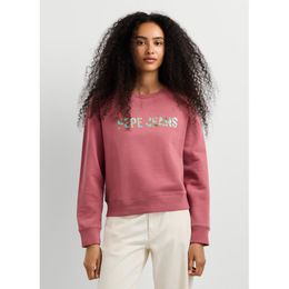 Pepe Jeans Damen Sweatshirt &raquo;CELESTE&laquo;, Baumwoll-Mix, Rundhalsform rosa S