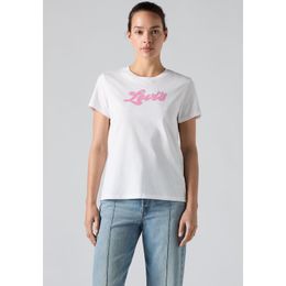 Levi's Levi's Damen Rundhalsshirt &raquo;THE PERFECT TEE&laquo; mit Logo im Metallic-Holo Print wei&szlig; S (36)