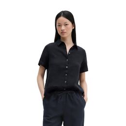 Marc O'Polo Marc O'polo Damen Marc O'Polo Kurzarmbluse Leinenbluse regular mit breiter Kellerfalten im R&uuml;cken schwarz 40