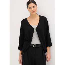bonprix Damen bonprix Strickjacke Oversize-Passform, 3/4-&Auml;rmel, eleganter Stil, aus Baumwolle schwarz 36/38 (S)