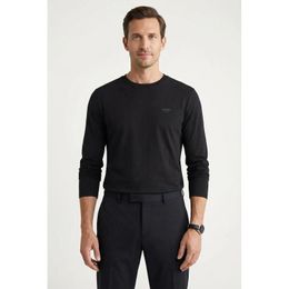 JOOP! Joop Jeans Herren Langarmshirt &raquo;JJJ-33Alphis-L&laquo; mit Logostickerei schwarz M