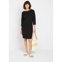 bonprix Damen bonprix Sweatkleid &raquo;Sweatkleid&laquo; f&uuml;r den Alltag, aus Baumwolle, mit lockerer Passform, knielang schwarz 36/38 (S), N-Gr