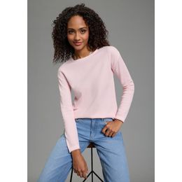 Laura Scott Damen Rundhalspullover leichter Feinstrick mit Waffelmuster 36/38