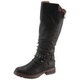 Rieker Damen Winterstiefel , Winterboots, Blockabsatz, mit TEX-Membran, Varioschaft schwarz 36, Varioschaft